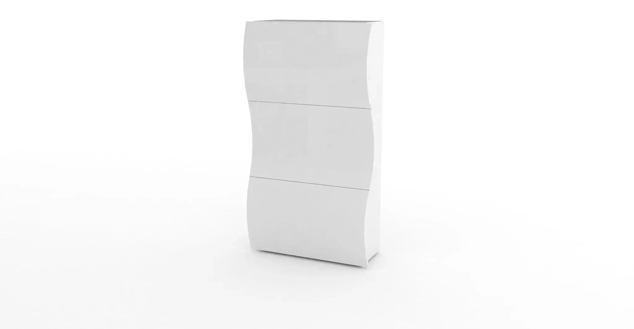 Scarpiera Moderna 3 Ante A Ribalta Bianco Lucido ONDA — Hobby Shop Solution