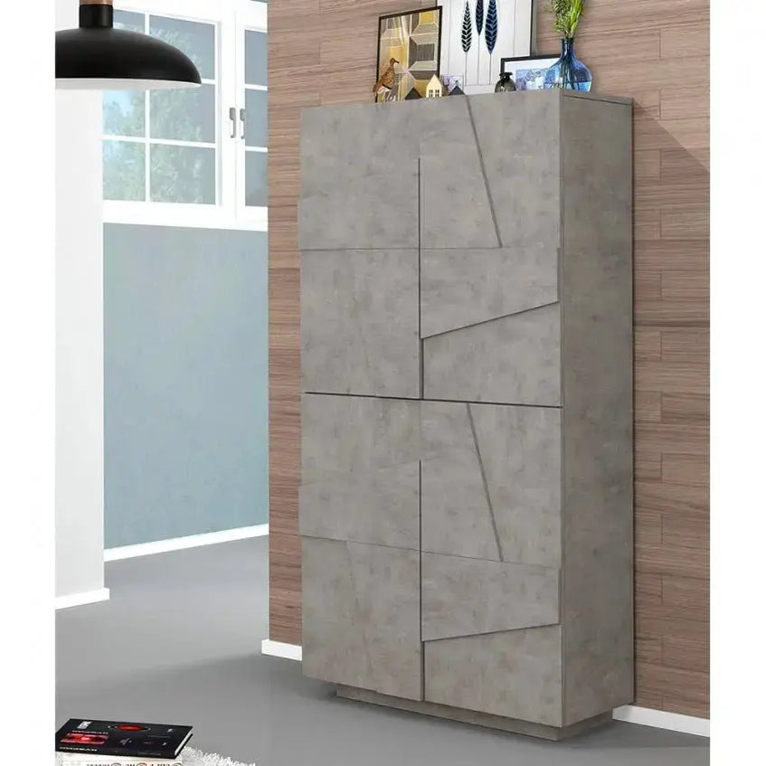 Scarpiera moderna PING 4 ante battente in cemento - Hobby Shop Solution